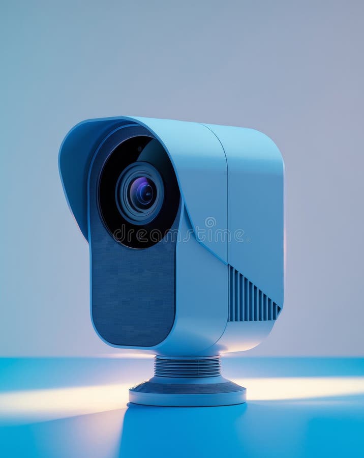 Industrial Surveillance Camera in Vibrant Lighting Stock Photo - Image ...
