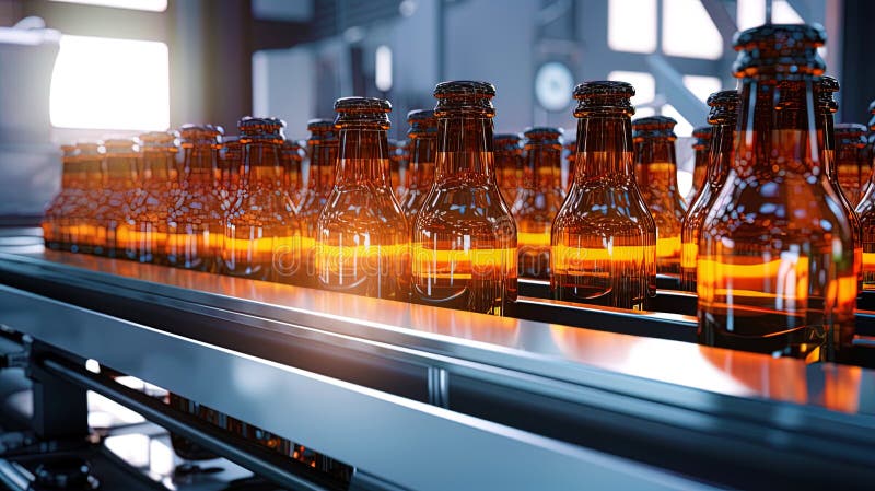 Industrial System for the Production of Glassware Stock Illustration ...