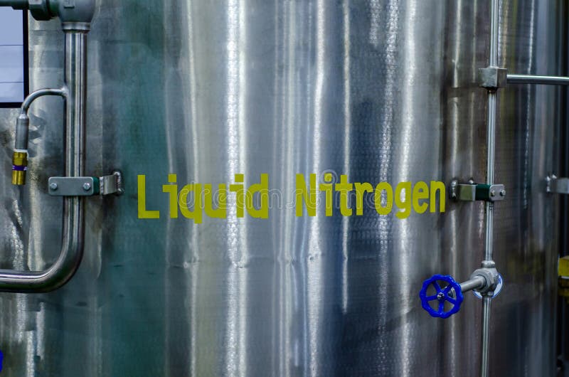 Industrial Tank with Liquid Nitrogen Storage Stock Image - Image of ...