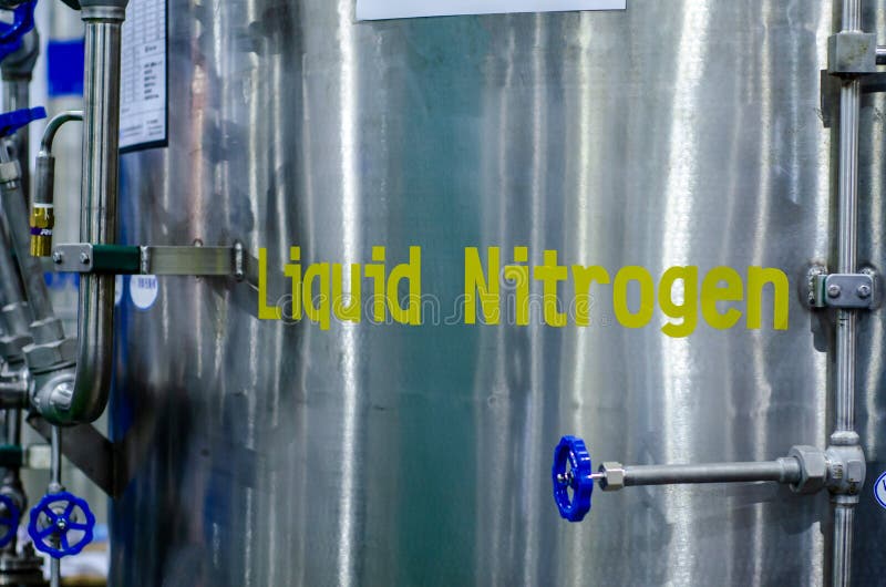 Industrial Tank with Liquid Nitrogen Storage Stock Image - Image of ...
