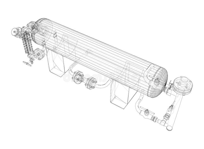Industrial Tank with Valves. Vector Stock Illustration - Illustration ...