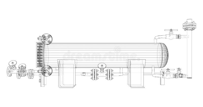 Industrial Tank with Valves. Vector Stock Illustration - Illustration ...