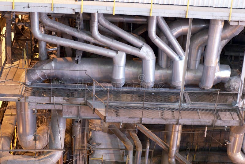 Industrial Stainless Steel Pipe Work Stock Image - Image of stainless ...