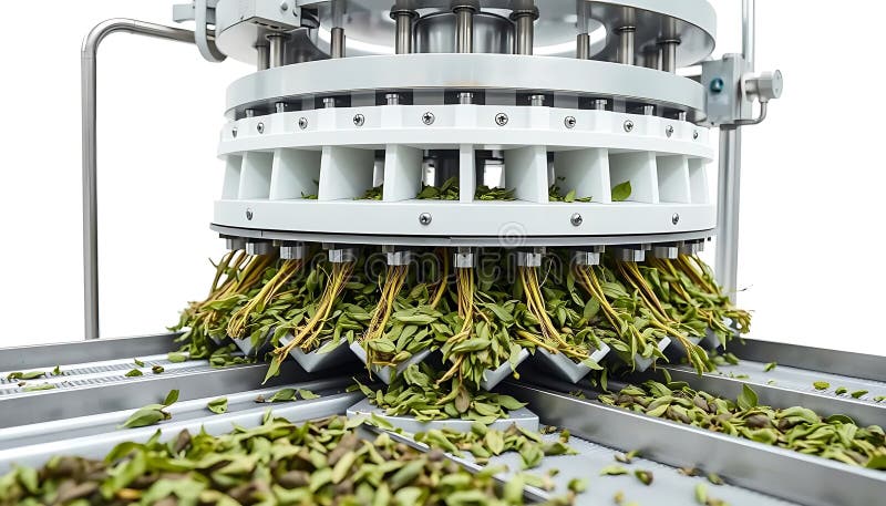 Industrial Tea Leaf Processing: a Modern, Efficient Machine Stock Photo ...