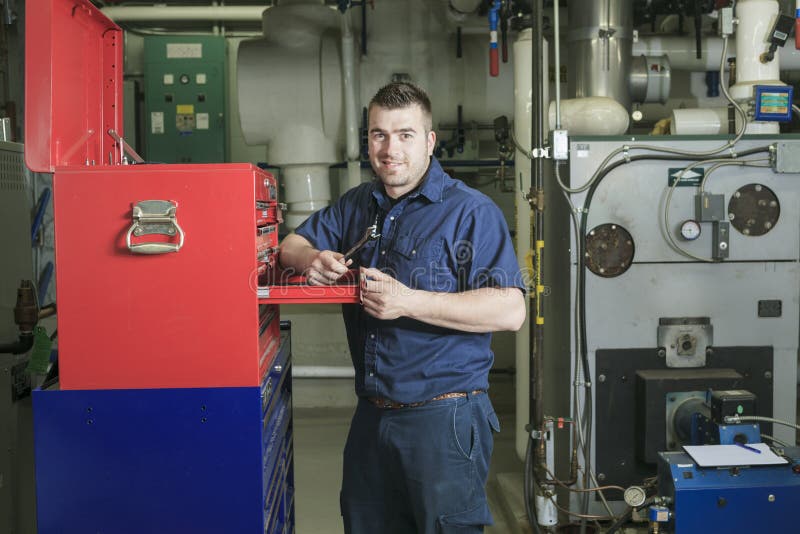 Industrial Technician Inside a Industrial Place Stock Image - Image of ...