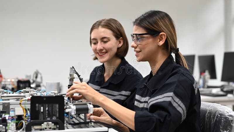 Industrial Technicians Working with Machine Maintenance Stock Image ...