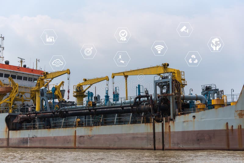 Industrial Technology Concept. Smart Logistics.Communication Network ...