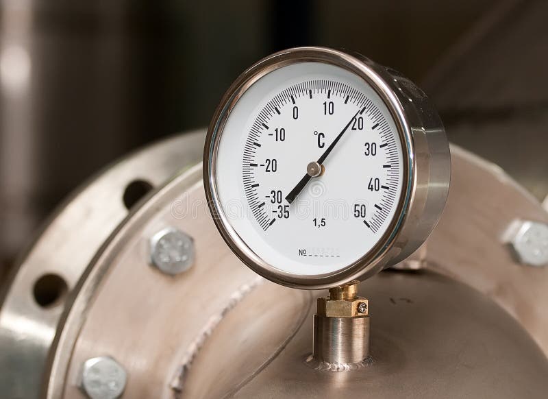 Industrial Temperature Meter Stock Photo - Image of instrument, liquid ...