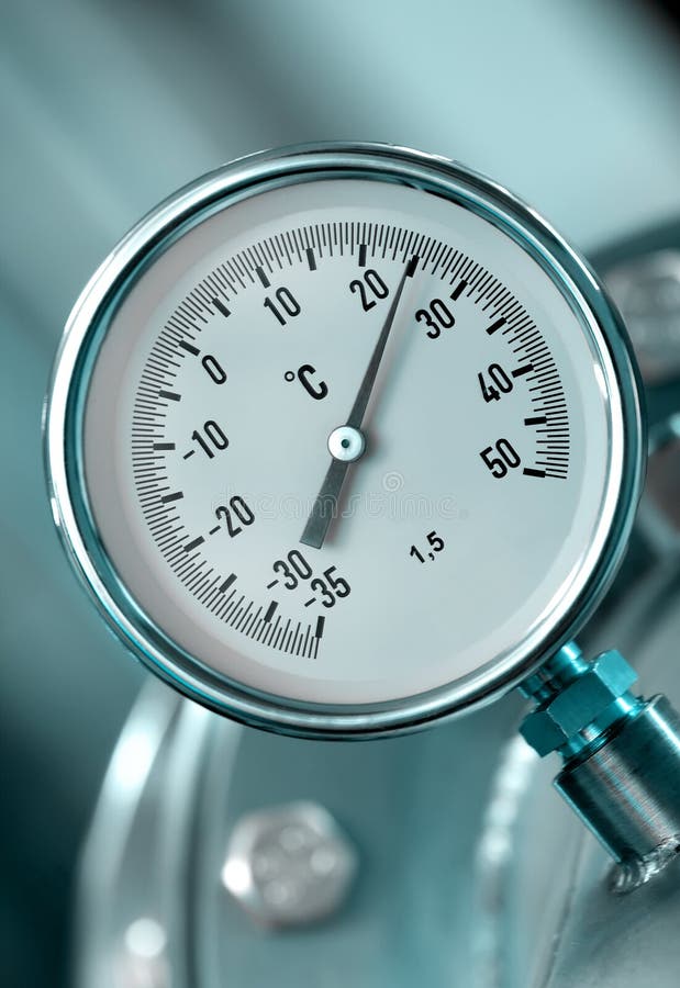 Industrial Temperature Meter Stock Photo - Image of instrument, liquid ...