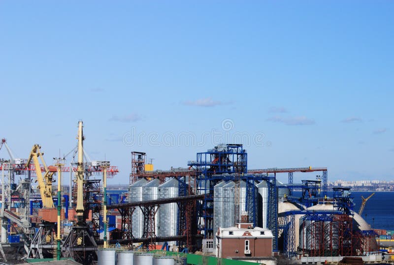 Industrial Terminal in Port Stock Photo - Image of clear, cloud: 13467630