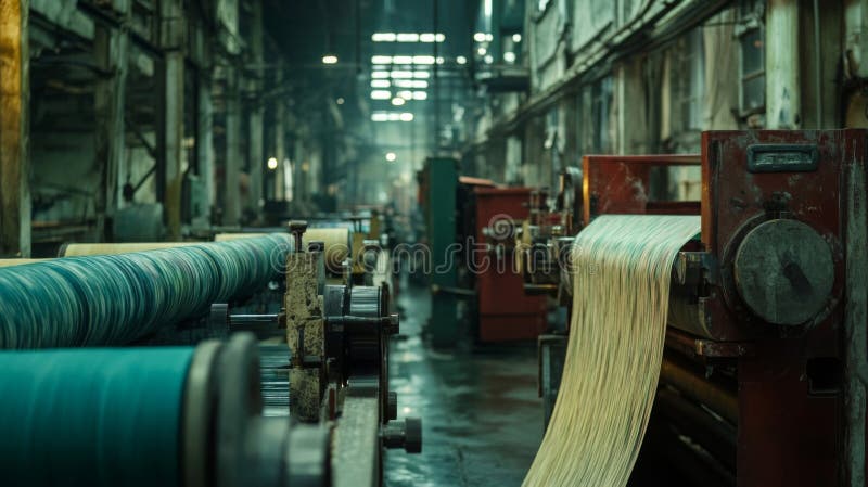 Industrial Textile Factory Machinery Manufacturing Process Stock ...