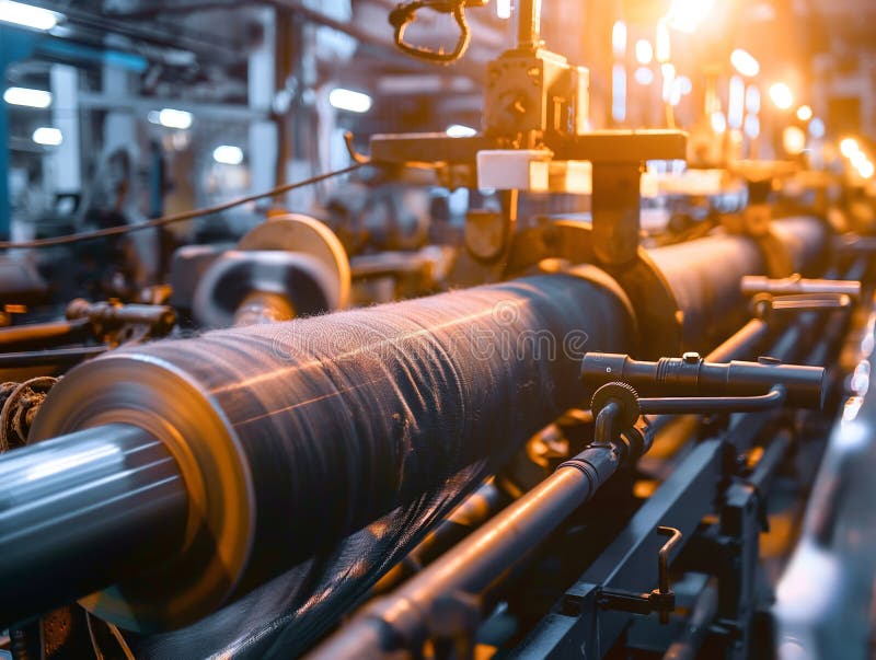 Industrial Textile Manufacturing Machine in Operation Stock Photo ...