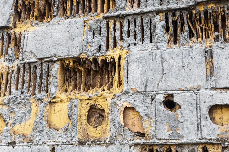 Industrial Texture Old Factory Wall, Damaged Wall Elements Stock Image ...
