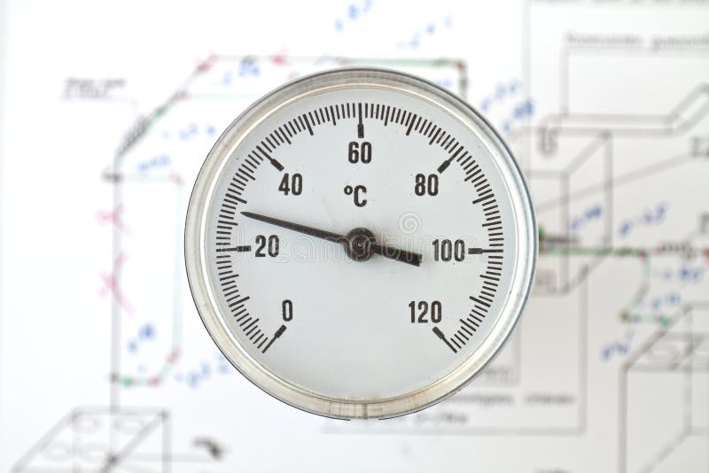 Industrial thermometer stock image. Image of analog, detail - 26516737