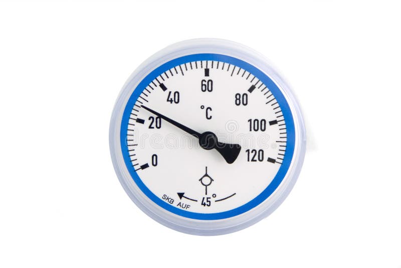 Industrial Thermometer on a Stainless Steel Pipe Stock Photo - Image of ...