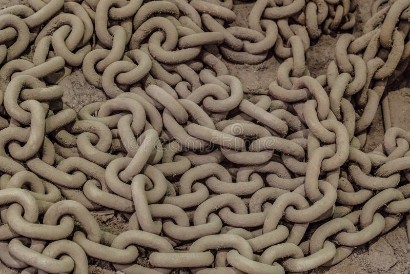 Industrial Thick Steel Chain Stock Image - Image of group, connection ...