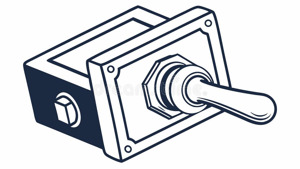 Industrial Toggle Switch Vector Icon, on, Off Control Element Design ...