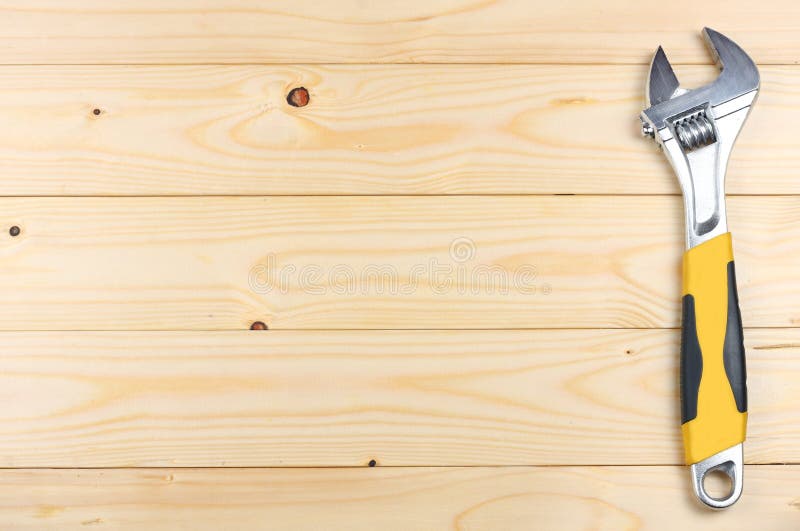 Industrial Tools on Light Wooden Background with Copy Space. Top View ...
