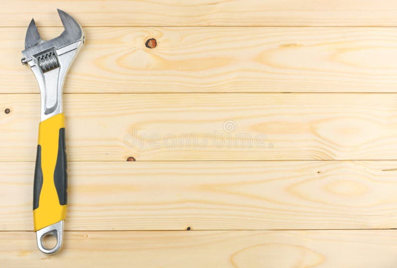 Industrial Tools on Light Wooden Background with Copy Space. Top View ...