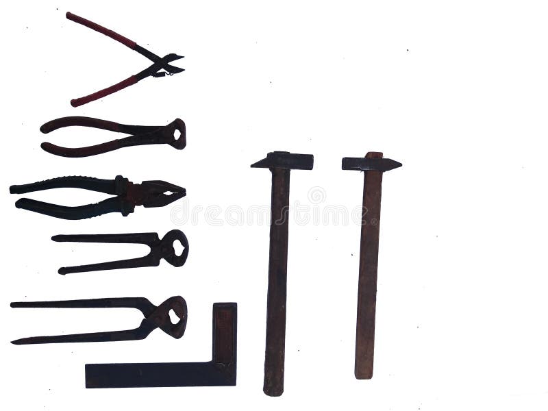 Industrial Tools Set Isolated on White Background Stock Photo - Image ...