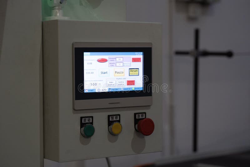 Industrial Touchscreen Control Panel with Multilingual Interface and ...