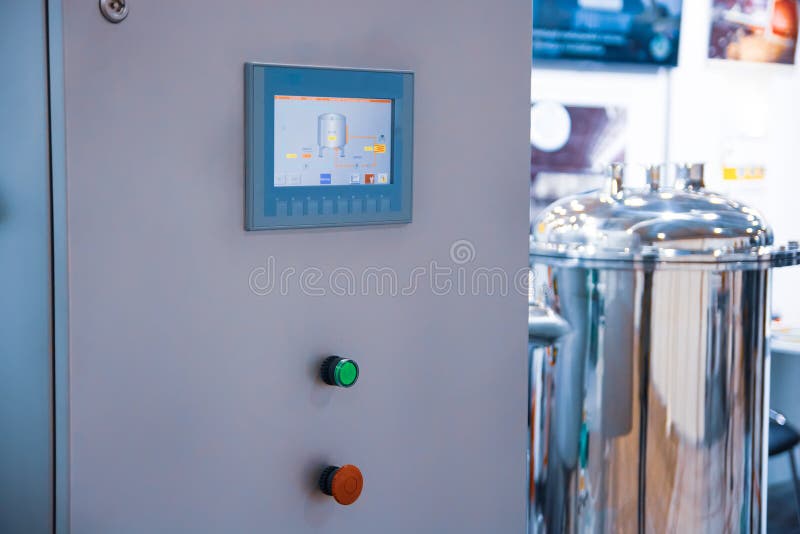 Industrial Touchscreen Stationary Operator Panel Stock Photo - Image of ...