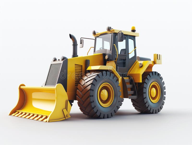 Industrial Tractor Isolated on a White Background Stock Illustration ...