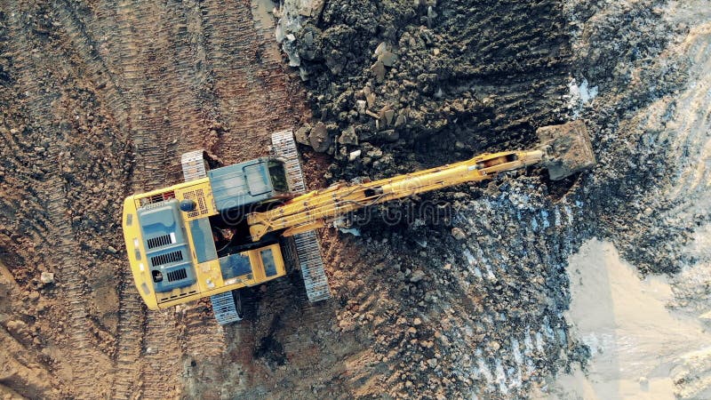 Industrial Excavator Works at a Quarry, Digging Sand. Stock Video ...