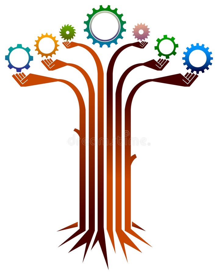 Gears tree stock vector. Illustration of consultants - 26838498