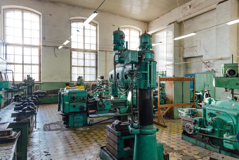 Industrial Turning and Drilling Machine Tools in Old Workshop Stock ...