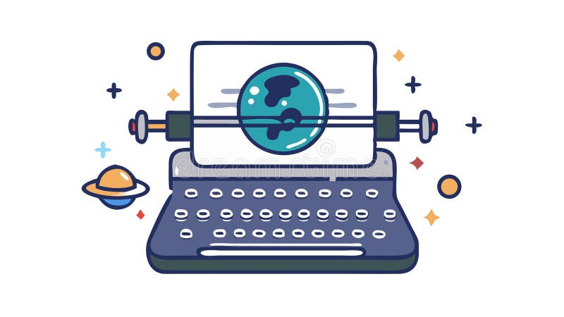 Industrial Typewriter, Mechanical Writing Machine, Vector Design ...