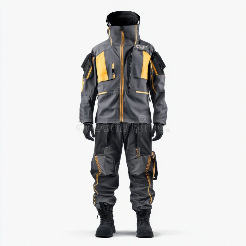 Industrial Uniform Mockup with Rugged Material and Functional Design ...