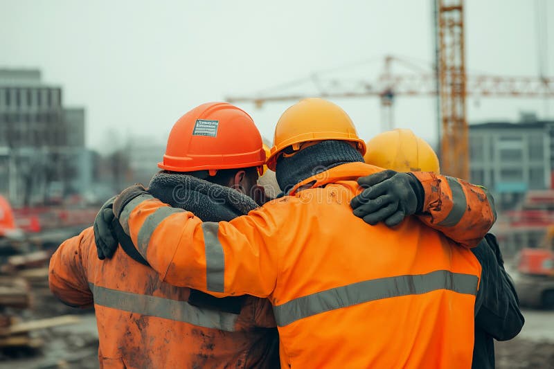 Industrial Unity: Construction Workers in High-Visibility Gear Stock ...