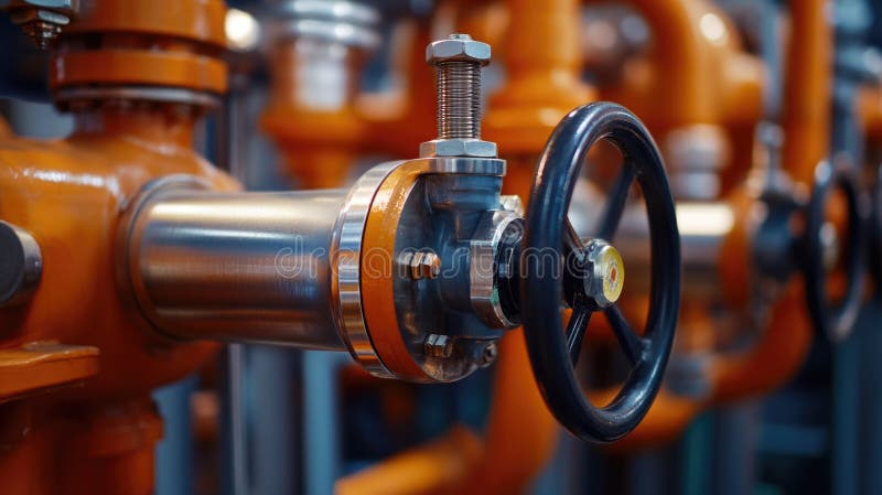 Industrial Valve Assembly stock image. Image of pipeline - 387688359