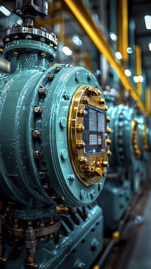 Industrial Valve Equipment in High-Tech Factory Stock Illustration ...