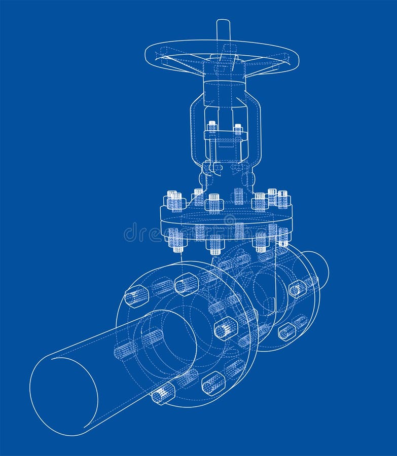 Industrial Valve. Vector Rendering of 3d Stock Vector - Illustration of ...