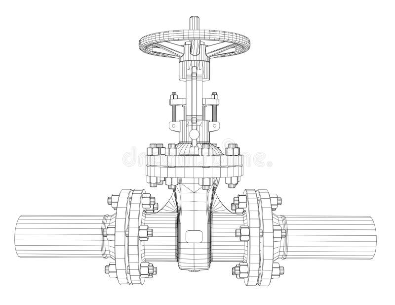 Industrial Valve. Vector Rendering of 3d Stock Vector - Illustration of ...