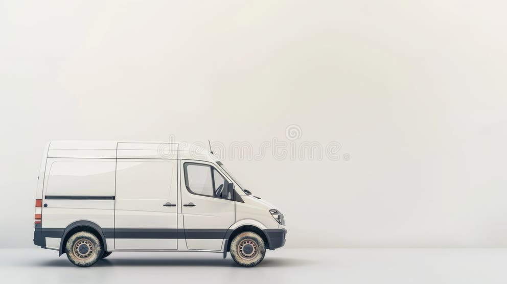 An Industrial Van with a White Background and Space for Text, Logo or ...
