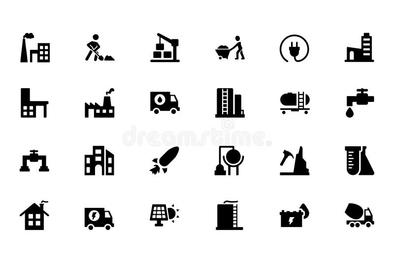 Industrial Vector Icons 4 stock illustration. Illustration of building ...