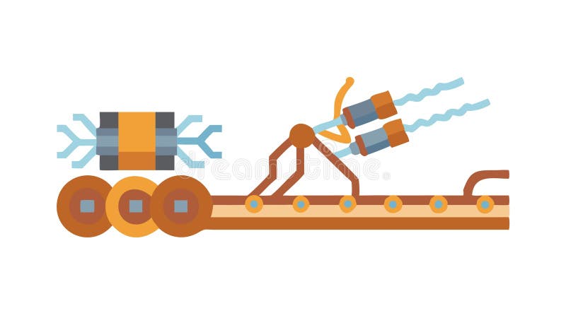 Industrial Vehicle with a Robotic Arm and Cables Vector Design ...