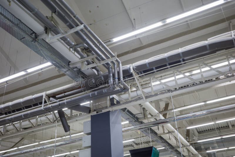 Air Conditioner on the Ceiling for Ventilation System Stock Photo ...