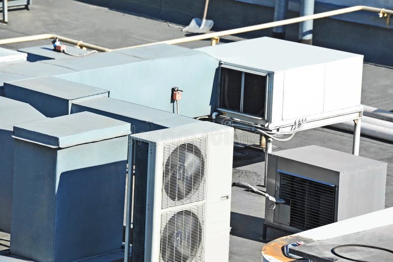 Ceiling Type Hanging Air Conditioner Unit Stock Photo - Image of flow ...