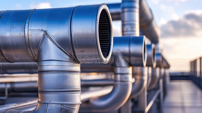 Industrial Ventilation System, Showcasing the Intricate Metalwork and ...