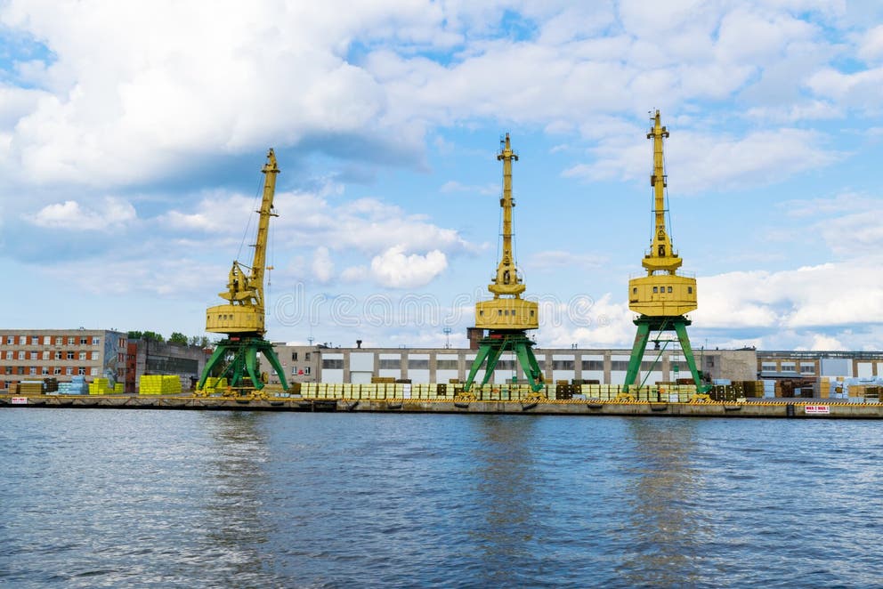 Process of Loading Containers on Trucks by Container Loader at Huge ...