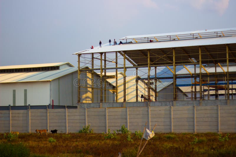 Industrial View of a Factory in the Middle of a Rice Field Stock Image ...