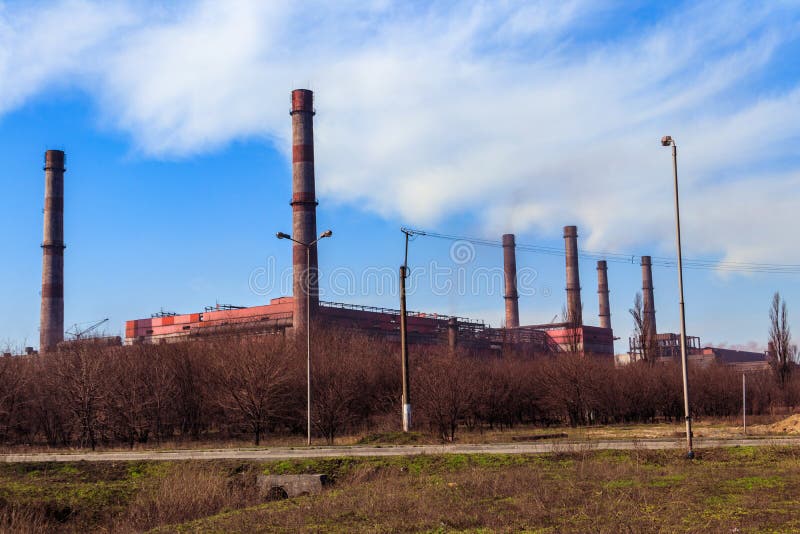 Industrial View of Old Factory Stock Image - Image of industrial ...