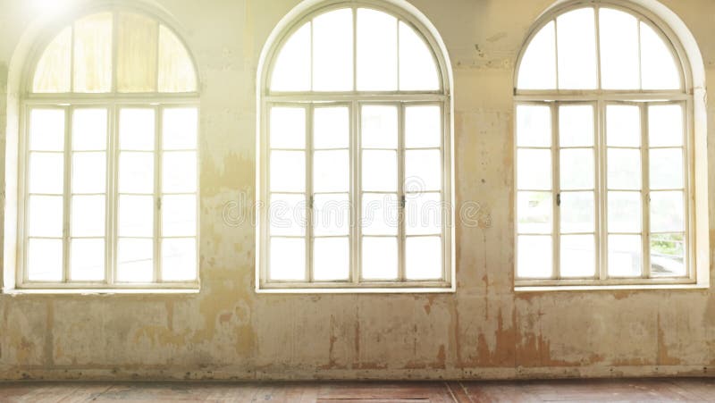 Industrial Vintage Interior with Bright Light Coming through Windows ...