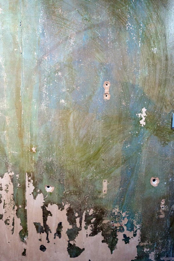 Industrial Wall with Decaying Paint Work and Peeling Rust Stock Photo ...