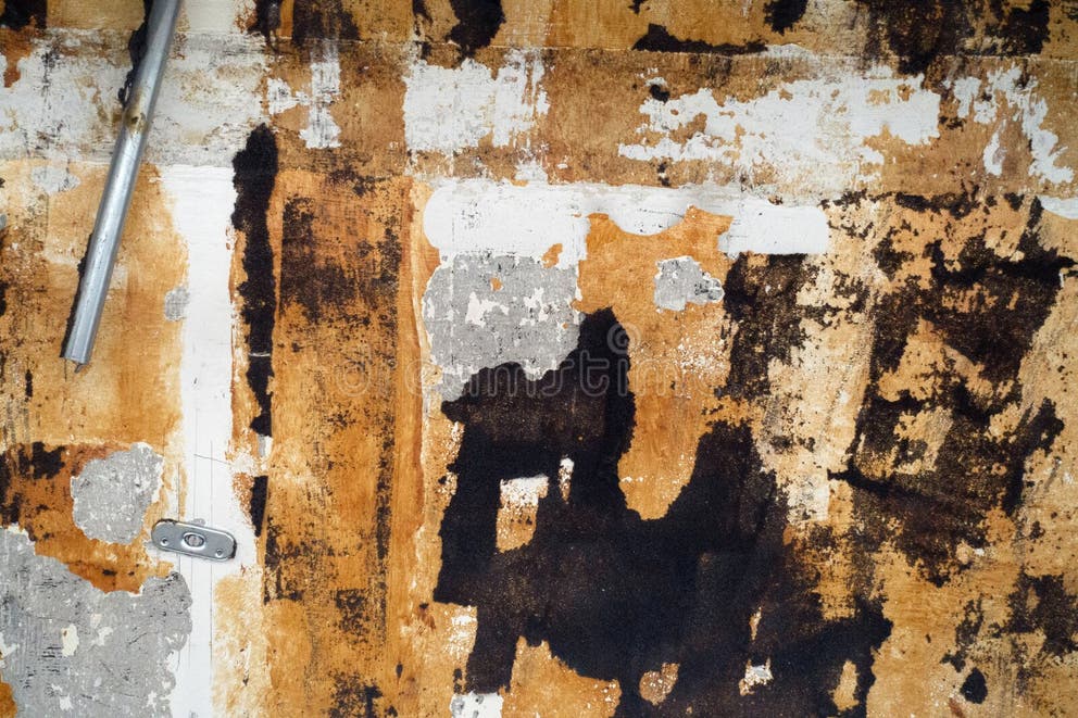 Industrial Wall with Decaying Paint Work and Peeling Rust Stock Photo ...