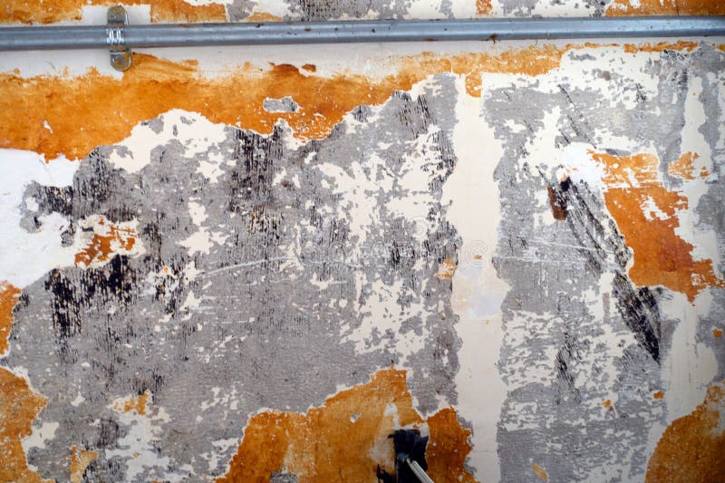 Industrial Wall with Decaying Paint Work and Peeling Rust Stock Photo ...